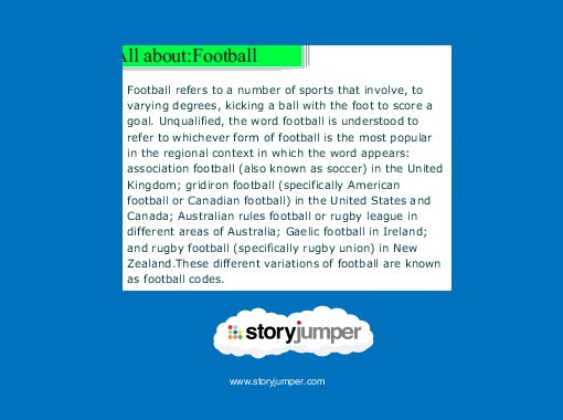 "Football soccer" - Free stories online. Create books for kids ...