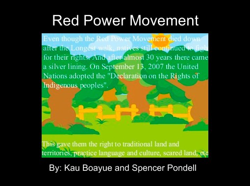 "Red Power Movement" - Free stories online. Create books for kids ...