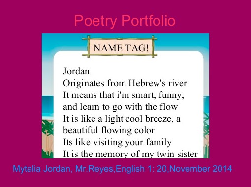 "Poetry Portfolio" - Free stories online. Create books for kids ...