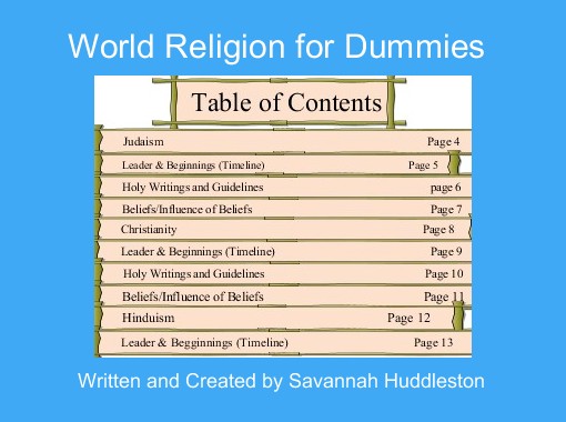 "World Religion for Dummies" - Free stories online. Create books for ...