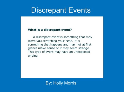 "Discrepant Events" - Free stories online. Create books for kids ...
